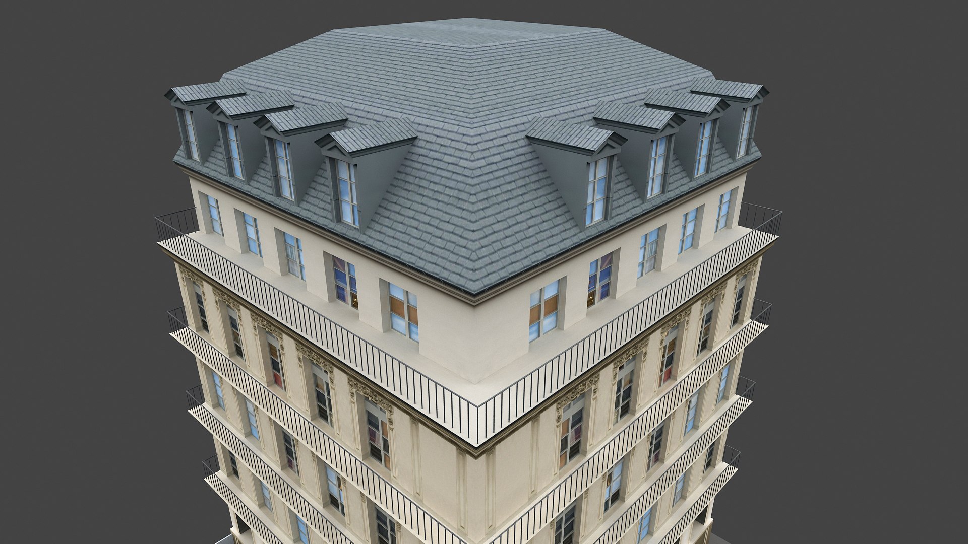 3D Typical Parisian Corner Building model - TurboSquid 1717114