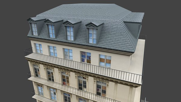 3D Typical Parisian Corner Building model - TurboSquid 1717114