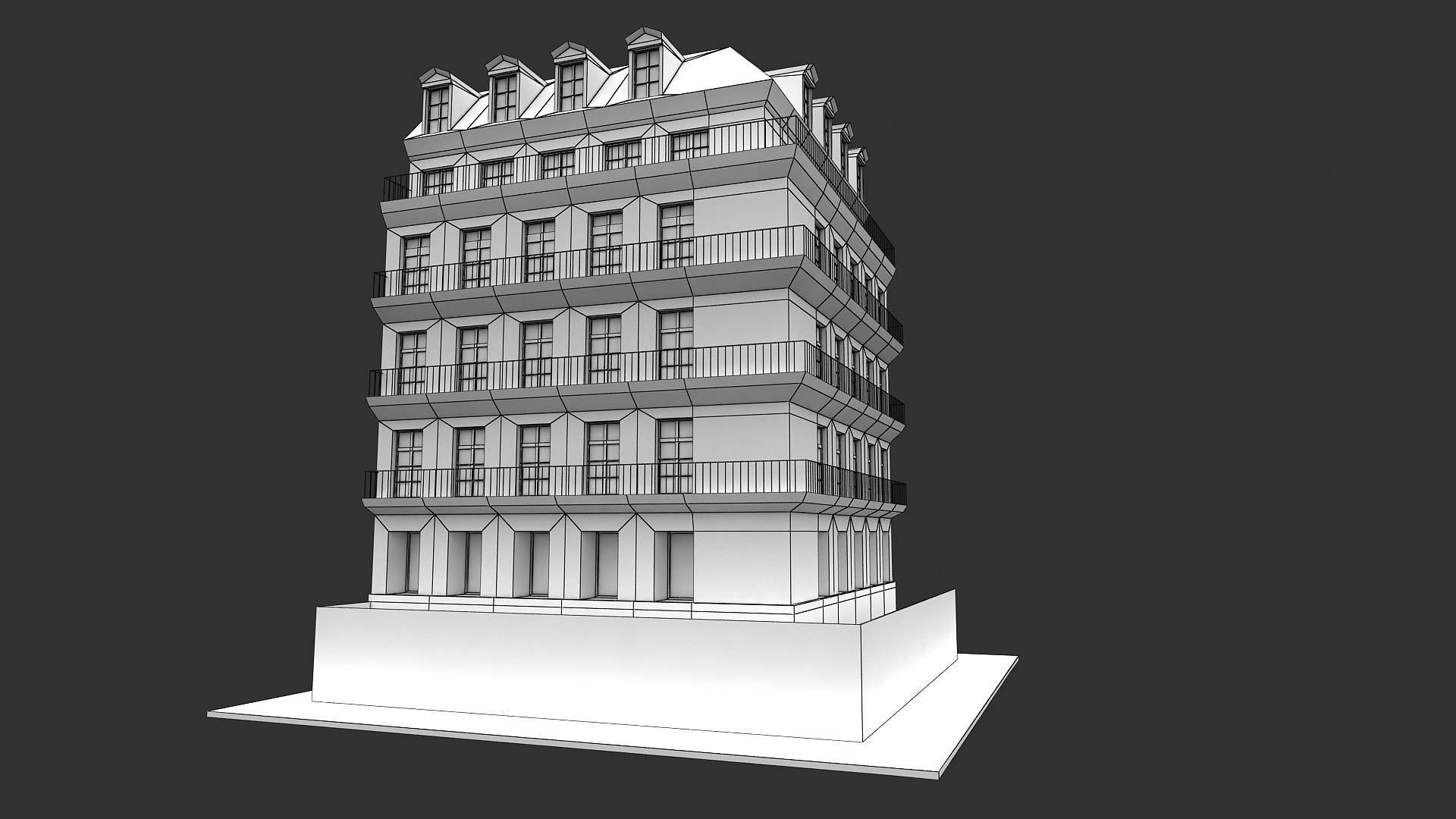 3D Typical Parisian Corner Building model - TurboSquid 1717114
