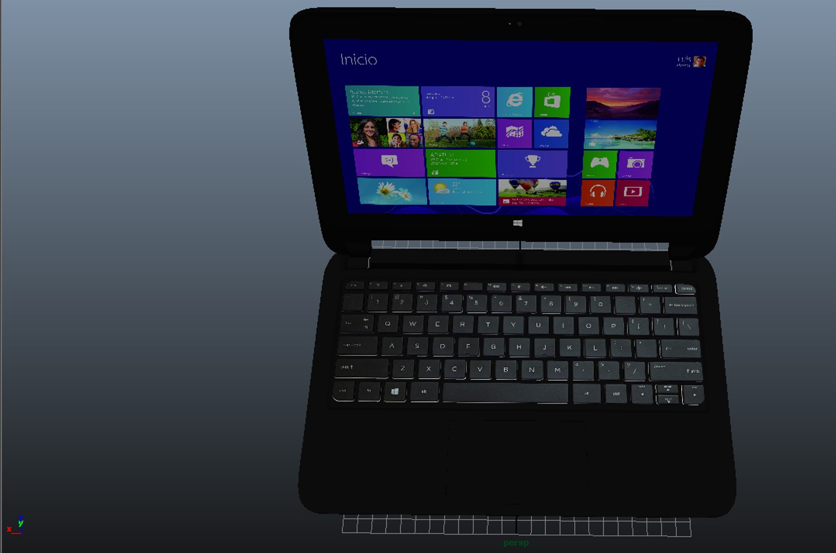3d Model Hp X360 Laptop
