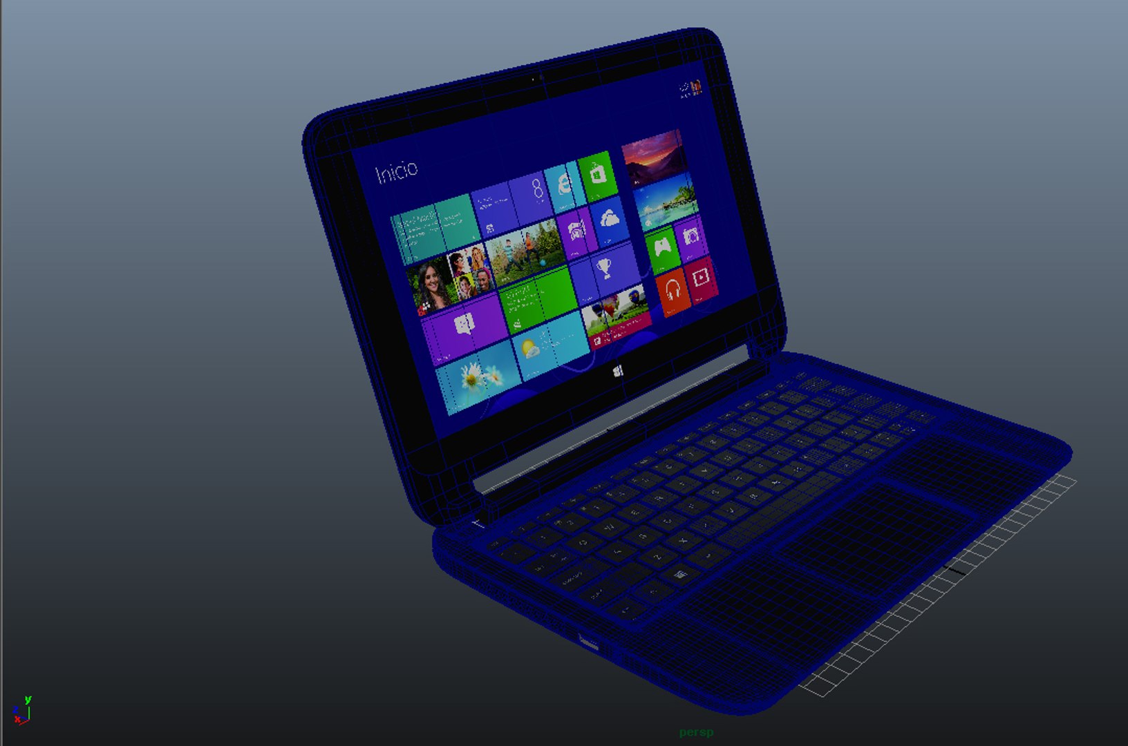 3d Model Hp X360 Laptop