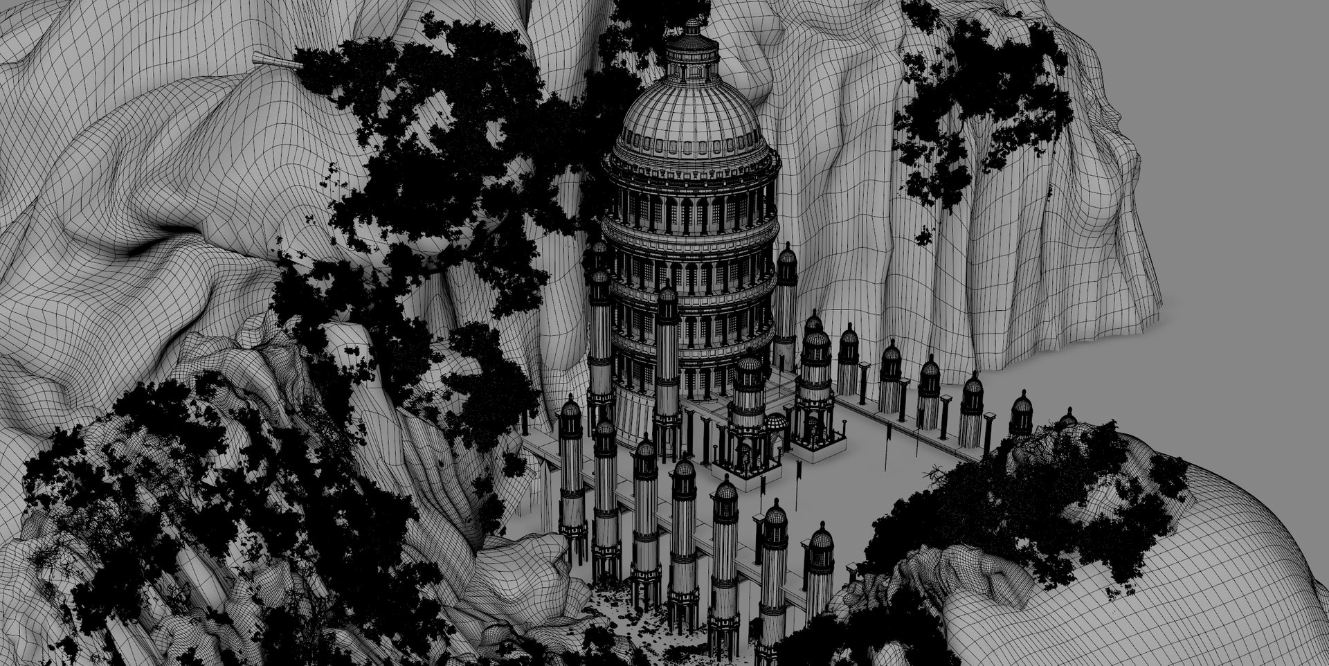 Fantasy Dome Castle River 3D Model - TurboSquid 1983631