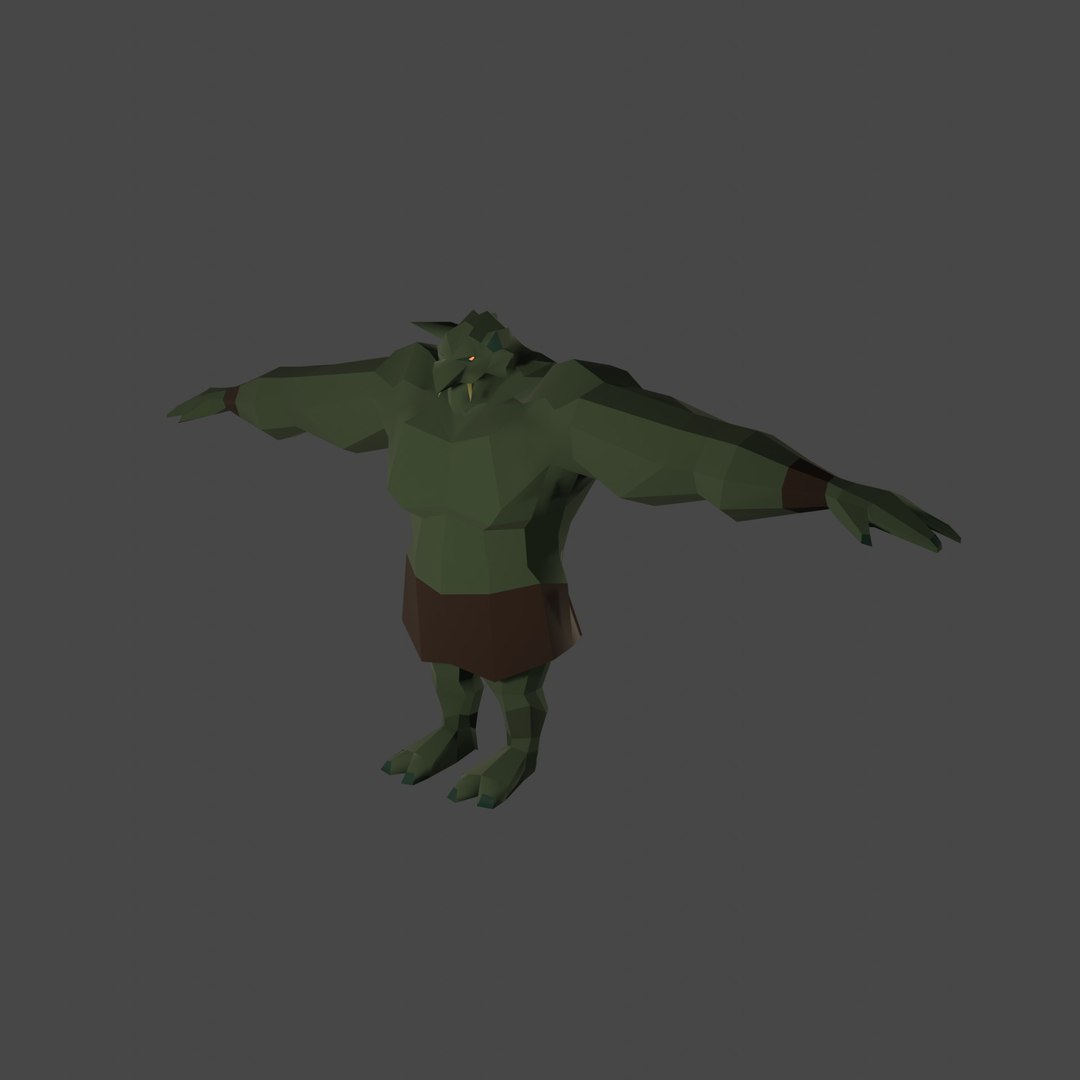 Lowpoly Troll Monster Game Animations Included Unity And UE4 Low-poly ...