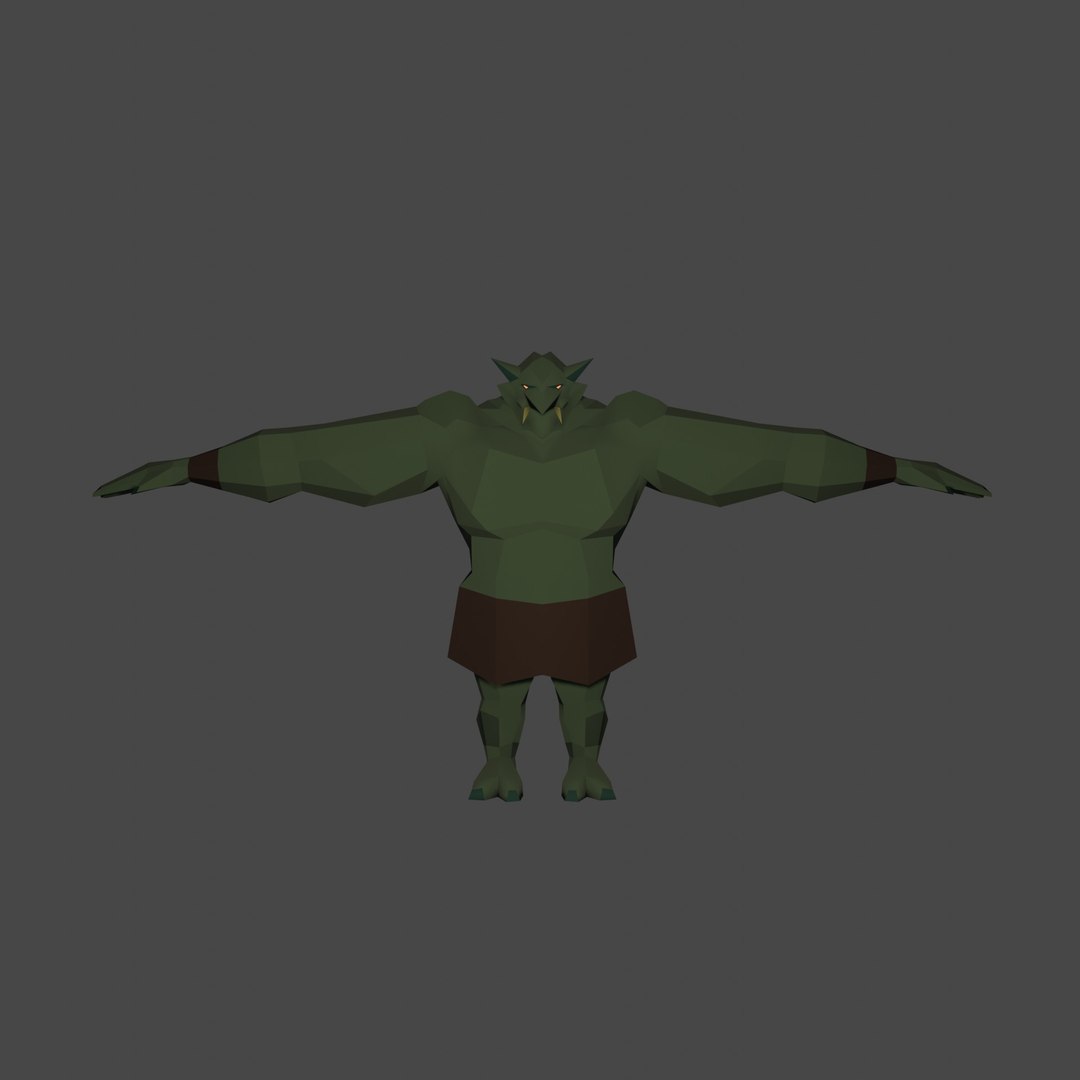 Lowpoly Troll Monster Game Animations Included Unity And UE4 Low-poly ...