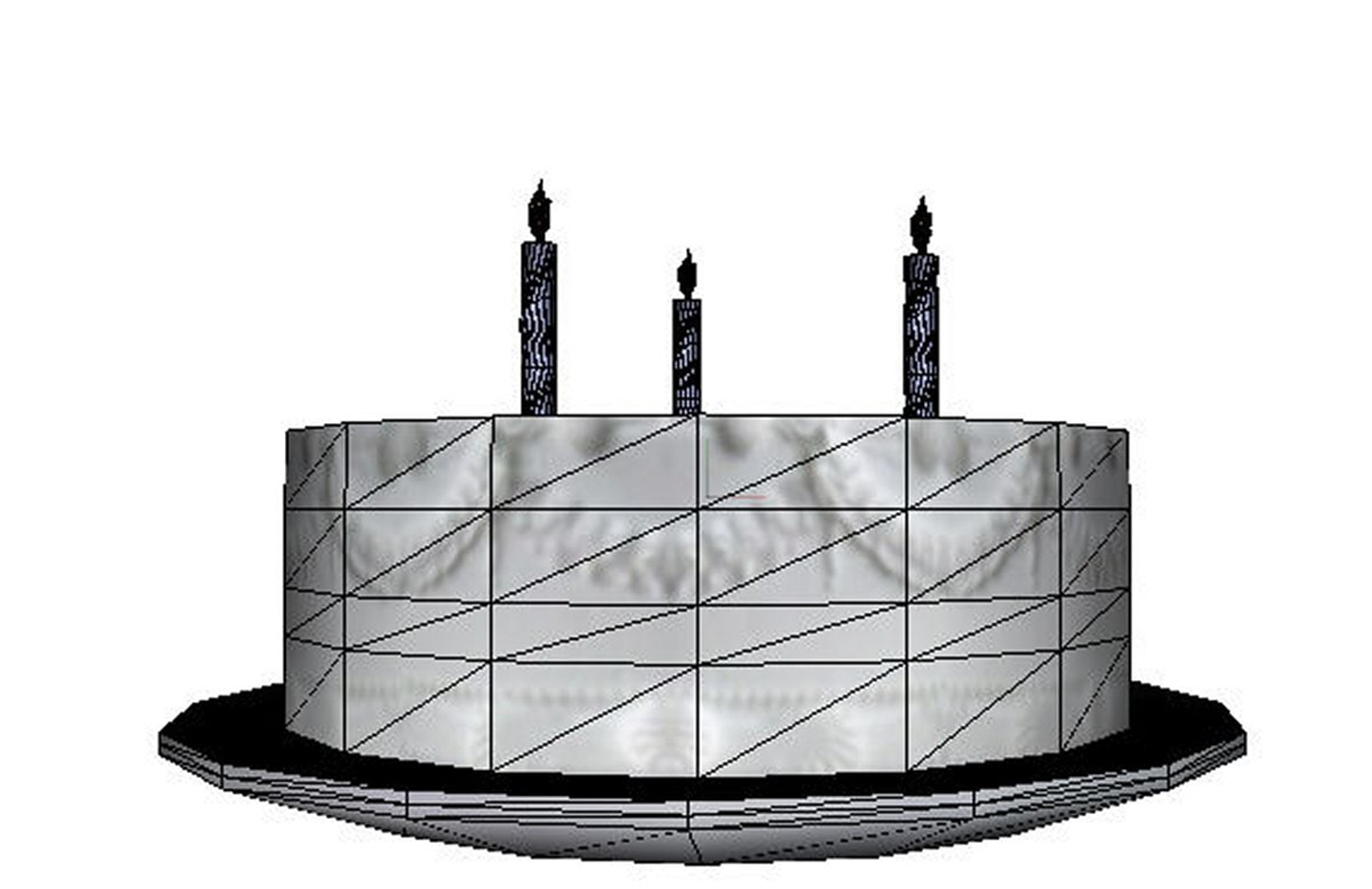 3d cake candles plate model