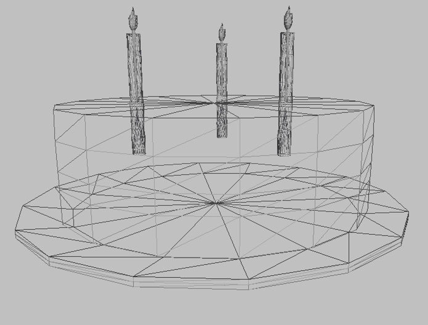 3d cake candles plate model