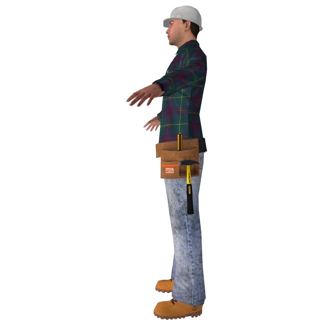 3d worker rigged man