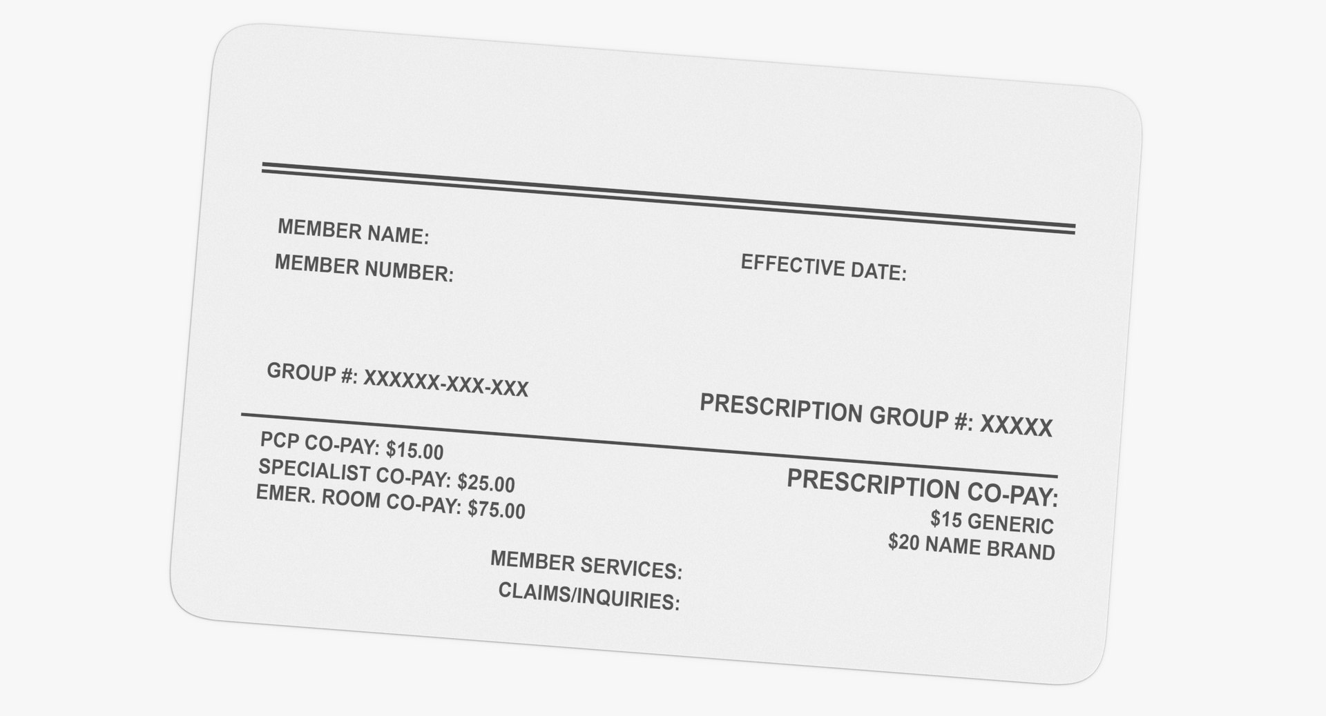 3D Medical Insurance Card Model - TurboSquid 1321008