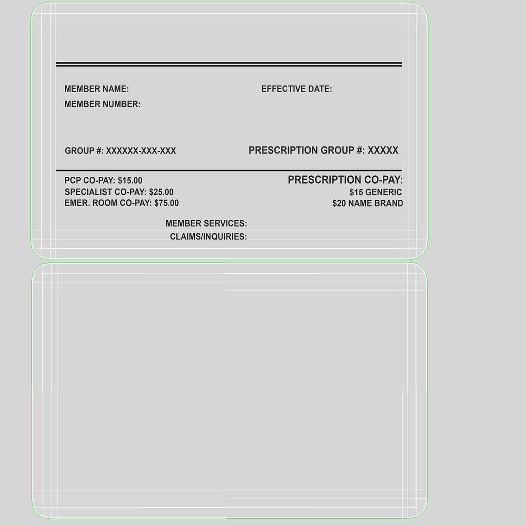 3D medical insurance card model - TurboSquid 1321008