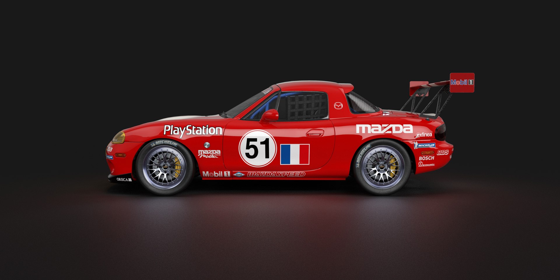 MX-5 NBFL Miata LeMans Livery Low-poly 3D Model Model - TurboSquid 2494280