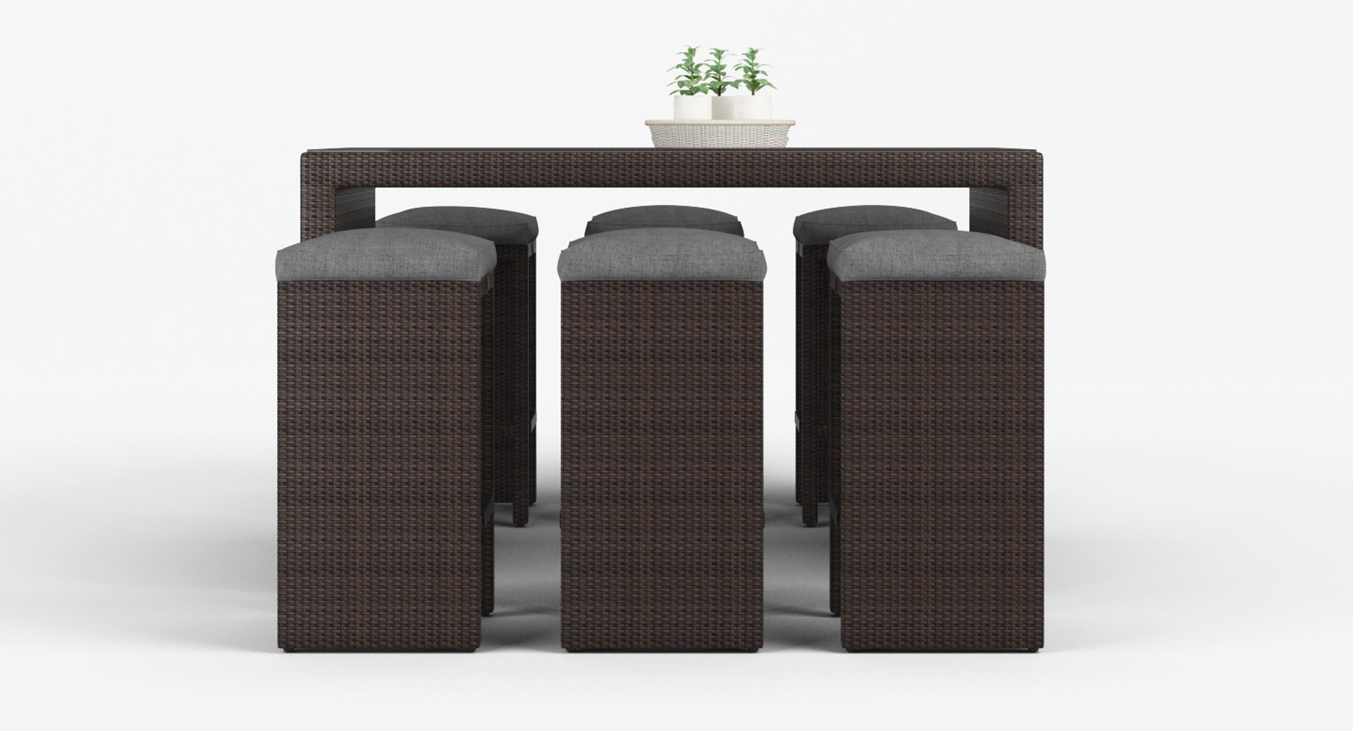 Outdoor Bar Set Stools 3d Model