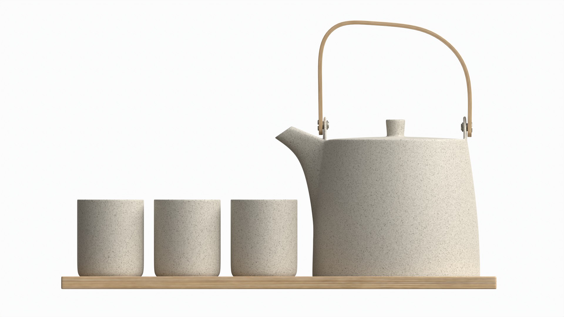 Japanese Minimalistic Tea Set On Tray 3D Model - TurboSquid 2130122
