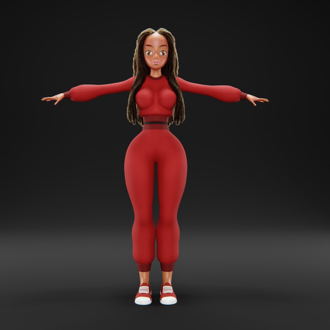 3D CARTOON GIRL RIGGED Model - TurboSquid 2030801