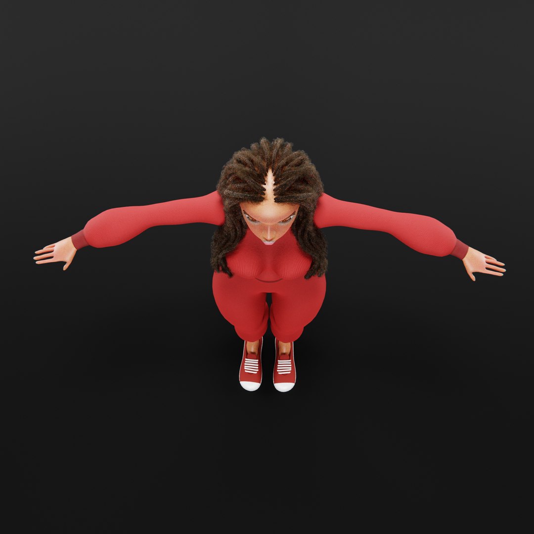 3D CARTOON GIRL RIGGED Model - TurboSquid 2030801
