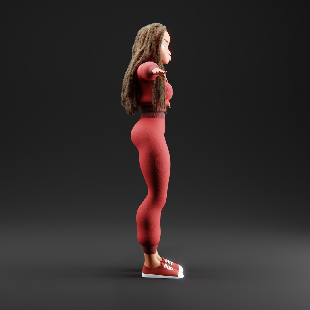 3D CARTOON GIRL RIGGED Model - TurboSquid 2030801