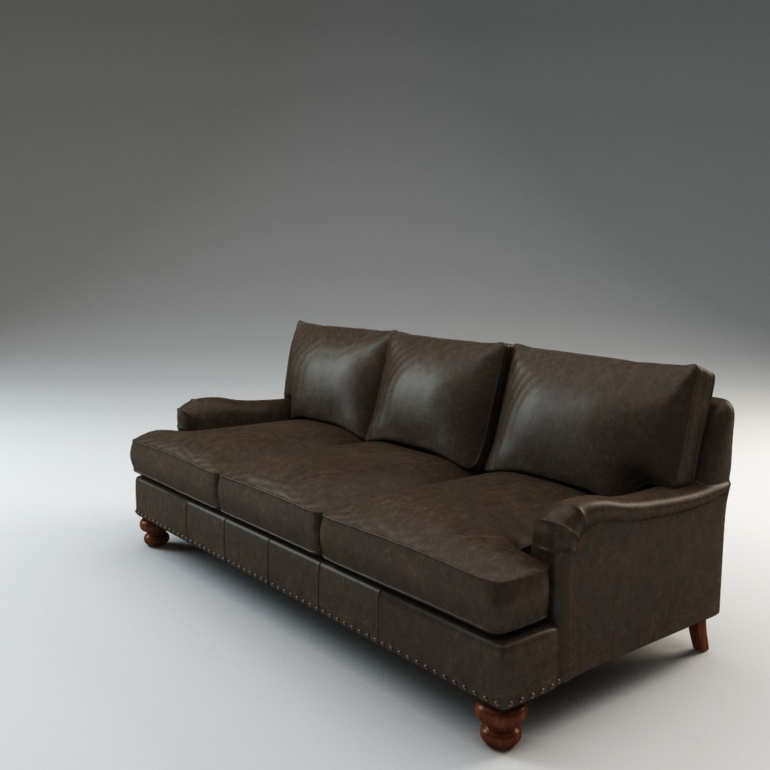 3d montgomery leather sofa model