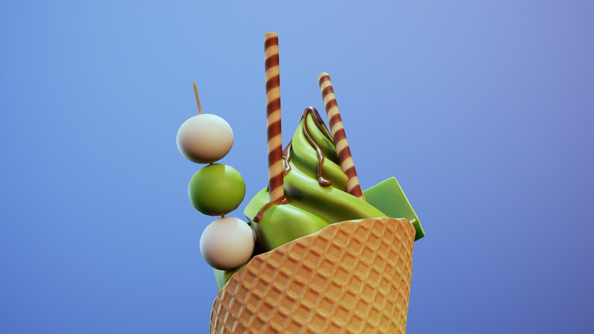 3D Matcha Ice-cream - TurboSquid 2197948