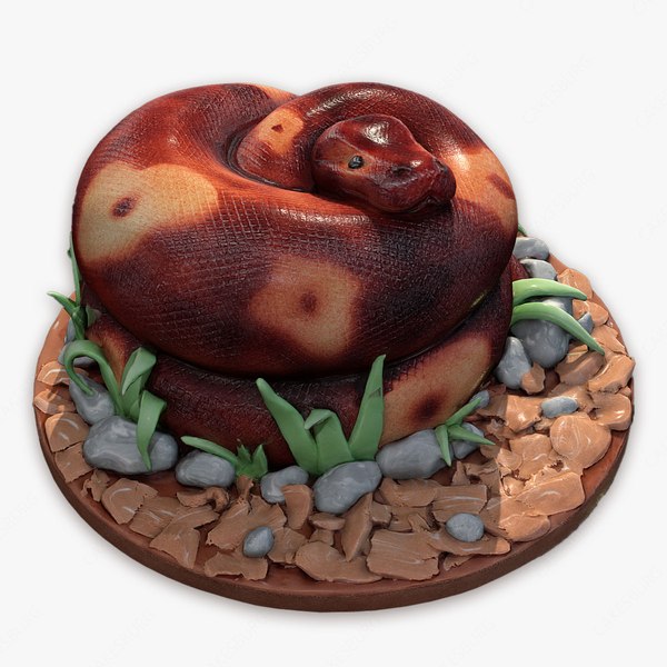 modelo 3d Pastel de serpiente pitón - TurboSquid 1969208