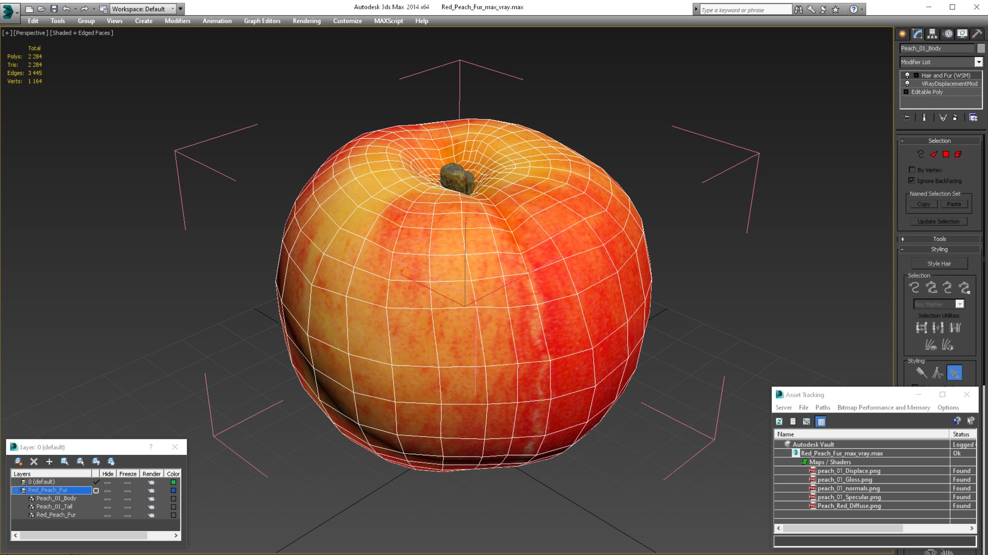 Red Peach Fur Model - TurboSquid 1943725