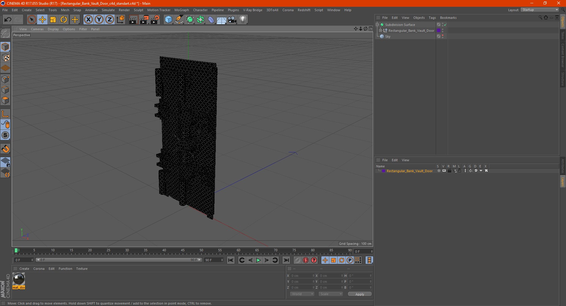 3D Model Rectangular Bank Vault Door - TurboSquid 1848637