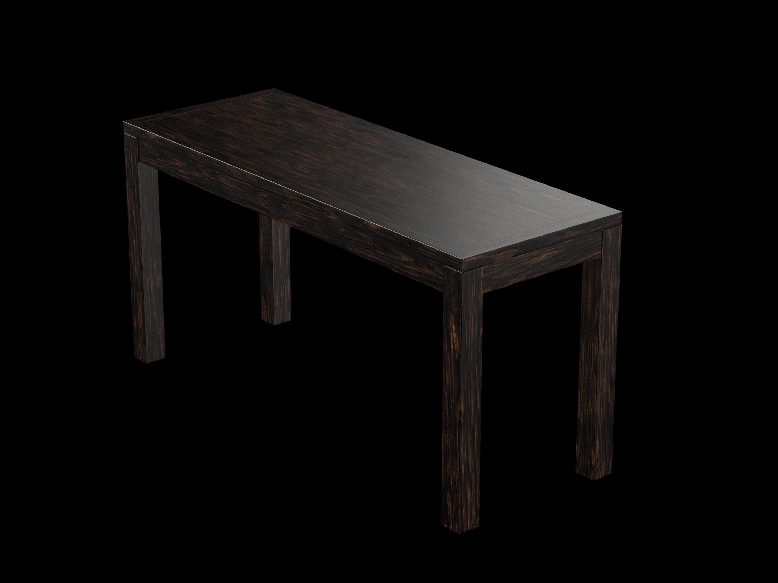 3D Black Aged Wood Table model - TurboSquid 1831891