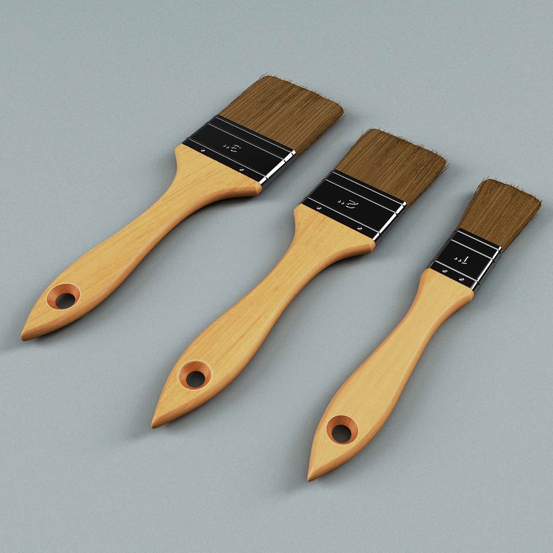 paint brushes 3d model