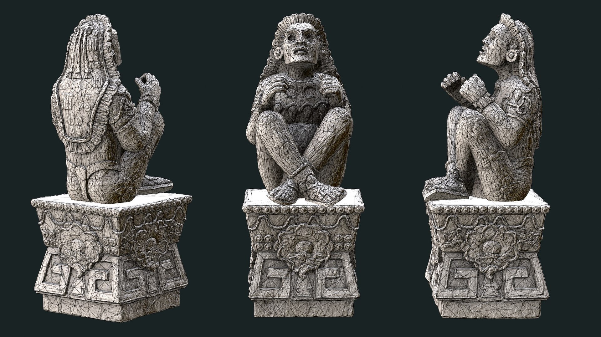 Statue Aztec Xochipilli God Of Art 3D Model - TurboSquid 2217846