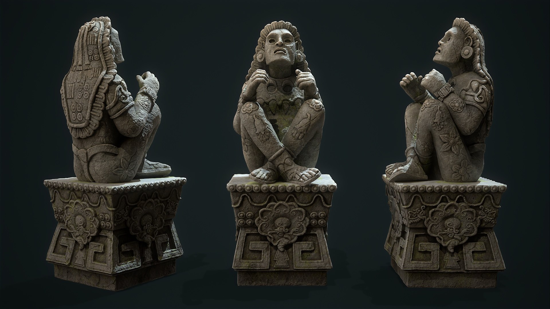 Statue Aztec Xochipilli God Of Art 3D Model - TurboSquid 2217846