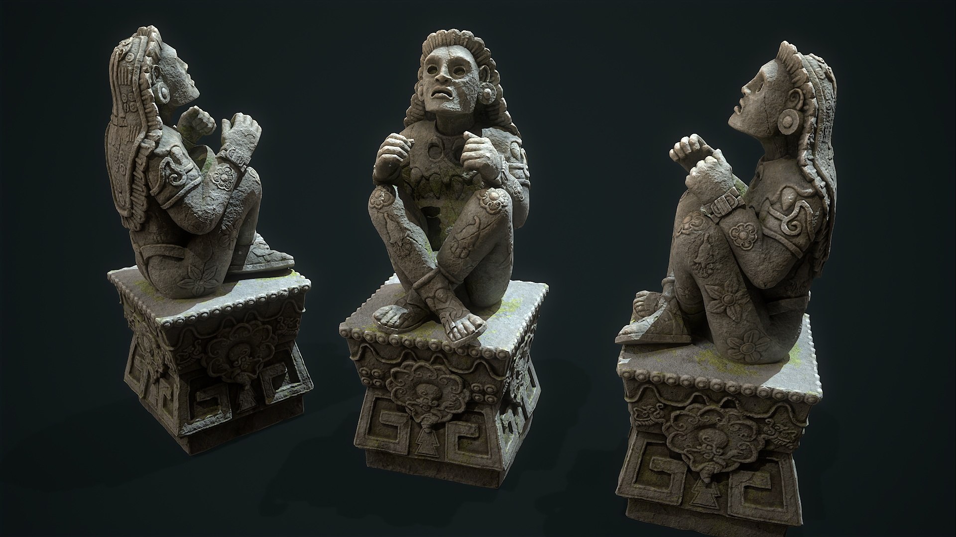 Statue Aztec Xochipilli God Of Art 3D Model - TurboSquid 2217846