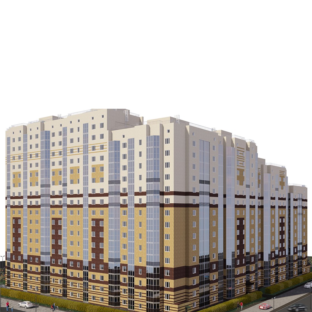 3D modern apartment building residential model - TurboSquid 1302480