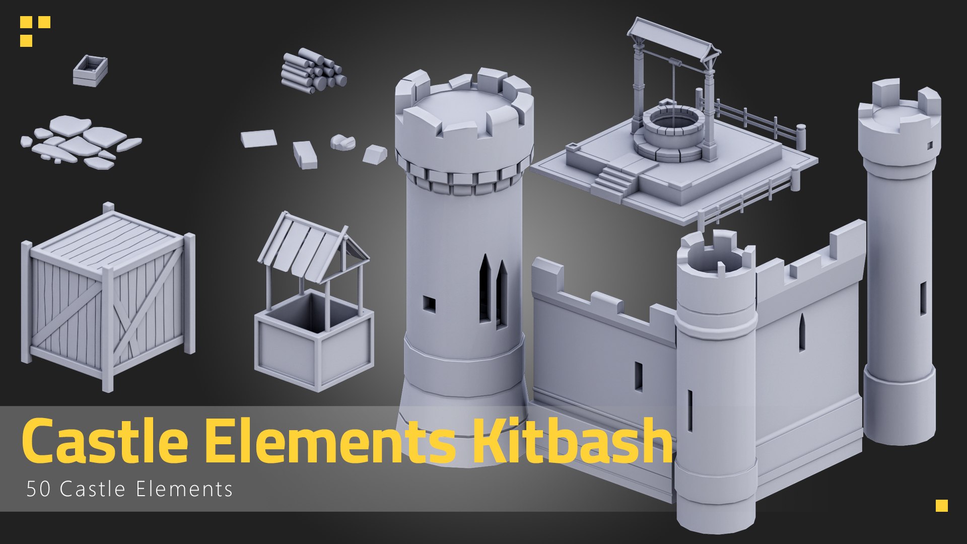 50 Castle Elements Kitbash 3D model - TurboSquid 2162706
