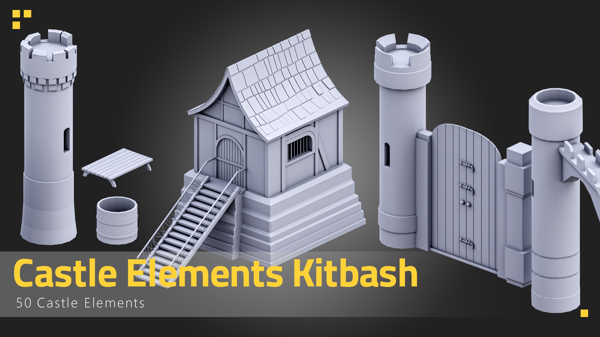 50 Castle Elements Kitbash 3D model - TurboSquid 2162706