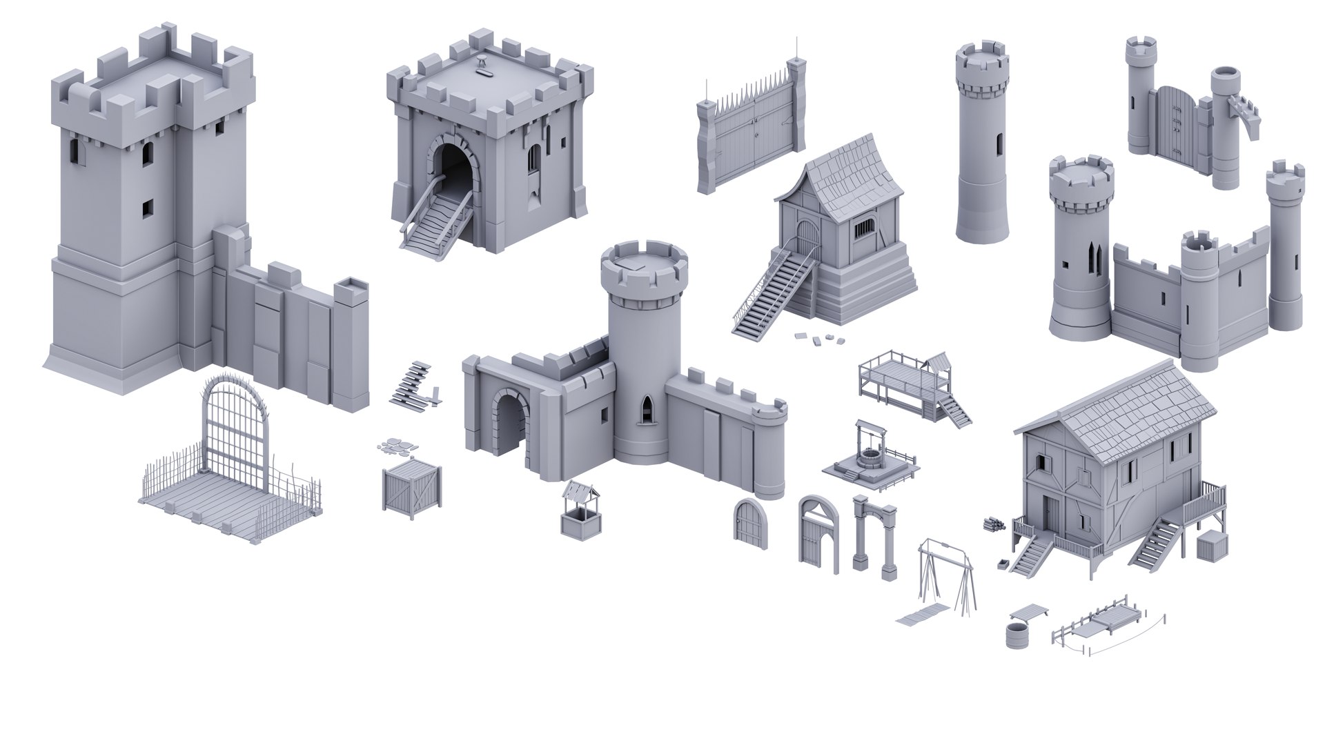 50 Castle Elements Kitbash 3D model - TurboSquid 2162706
