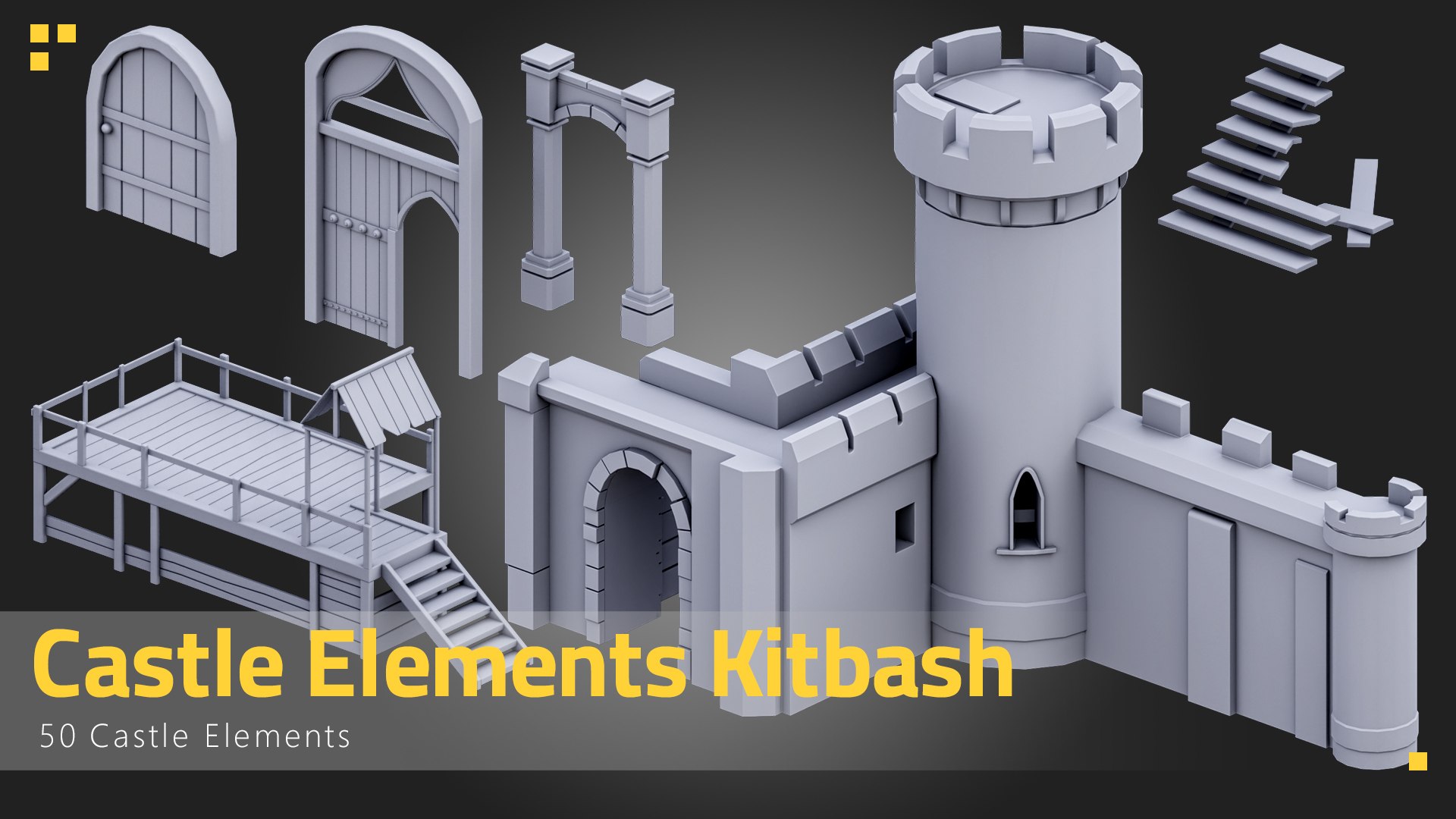 50 Castle Elements Kitbash 3D model - TurboSquid 2162706
