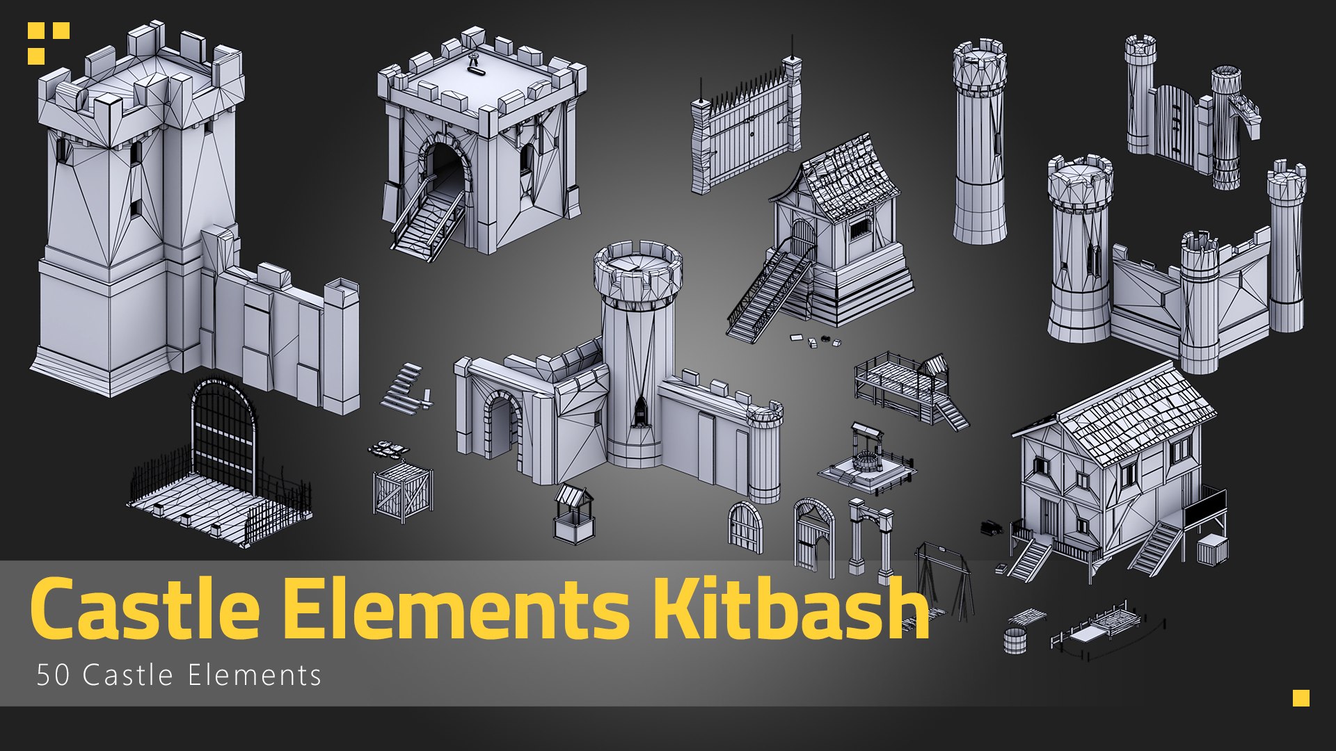 50 Castle Elements Kitbash 3D model - TurboSquid 2162706