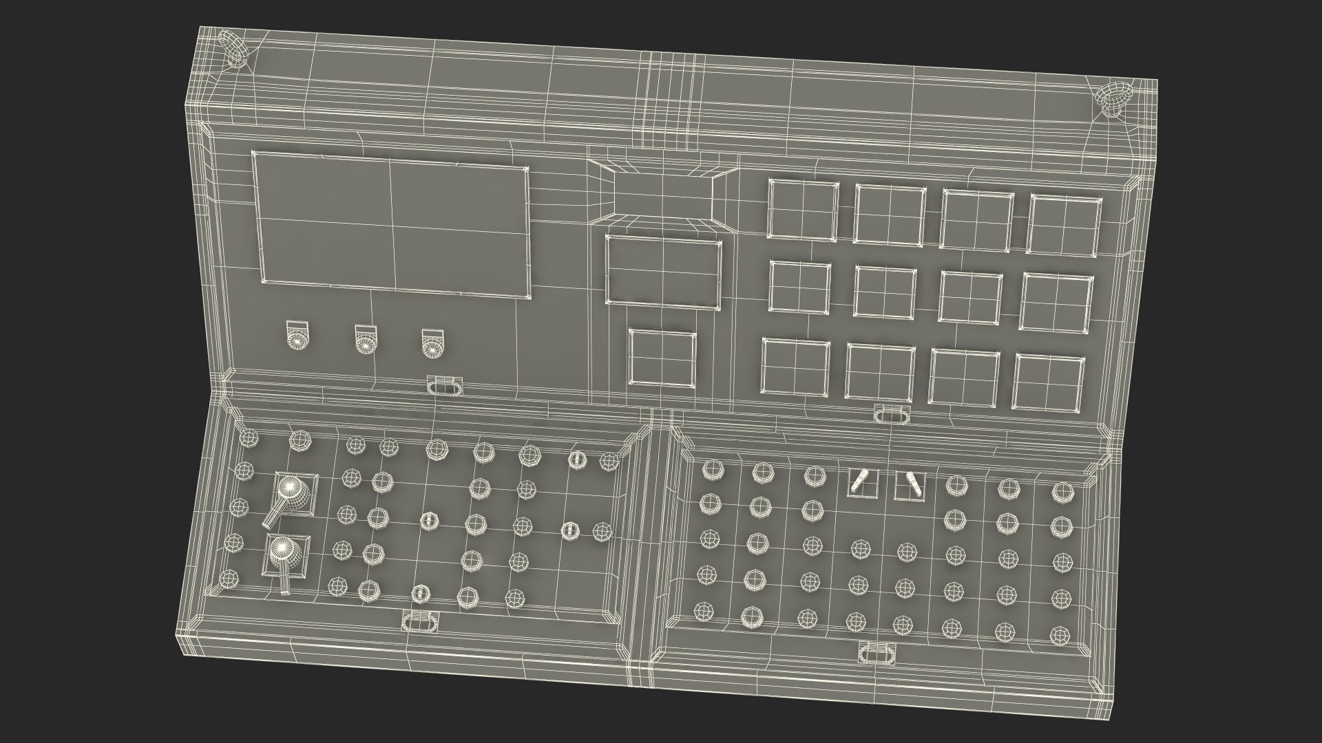3D Black Control Desk - TurboSquid 2127128