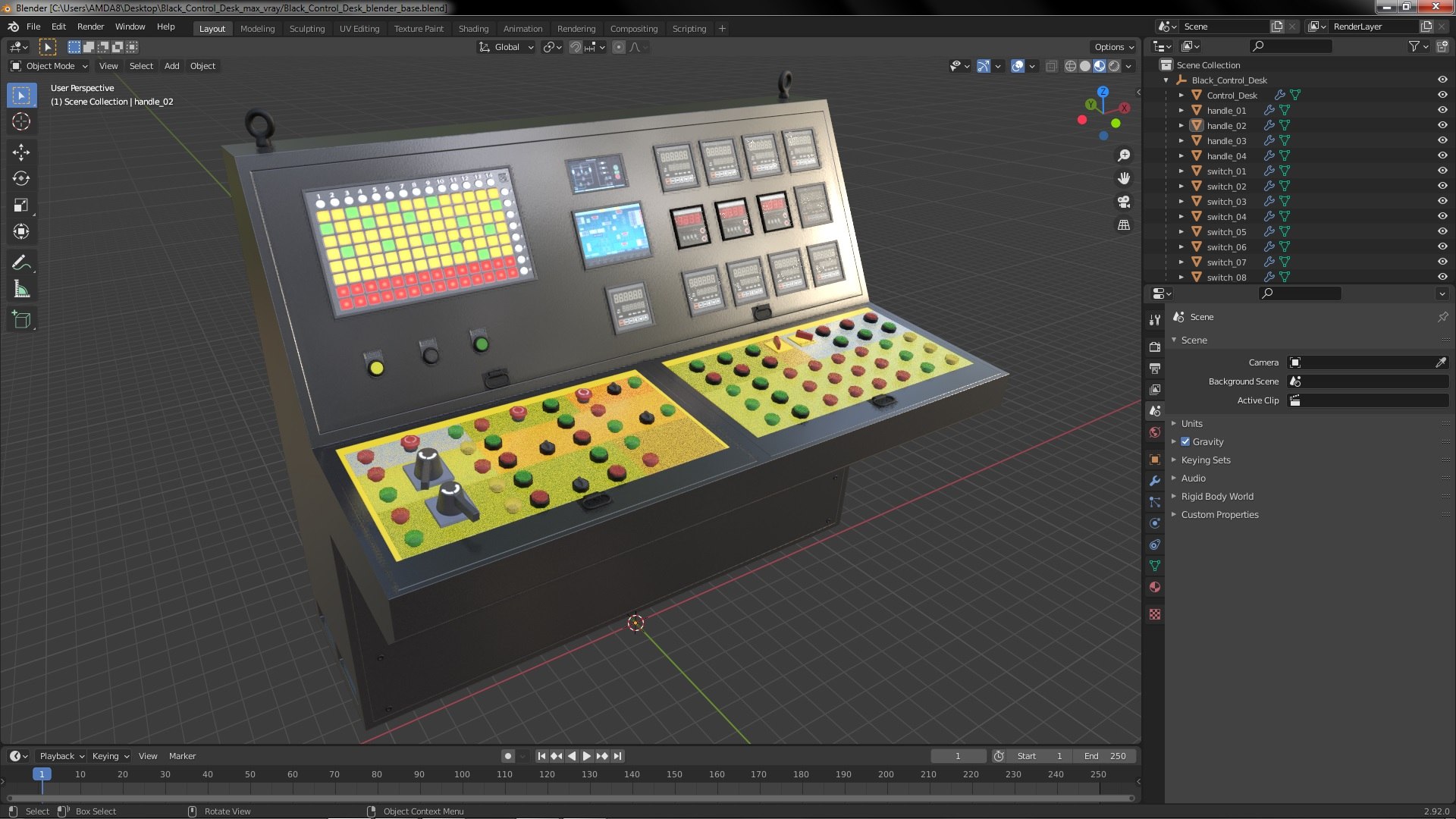 3D Black Control Desk - TurboSquid 2127128