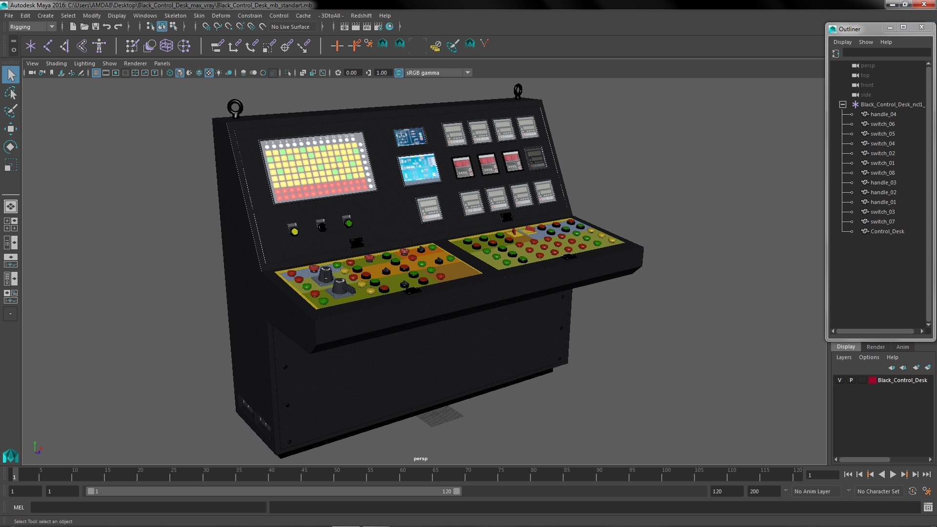3D Black Control Desk - TurboSquid 2127128