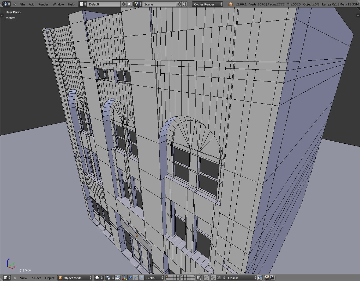 Free 3ds Mode Building Modeled Texturing