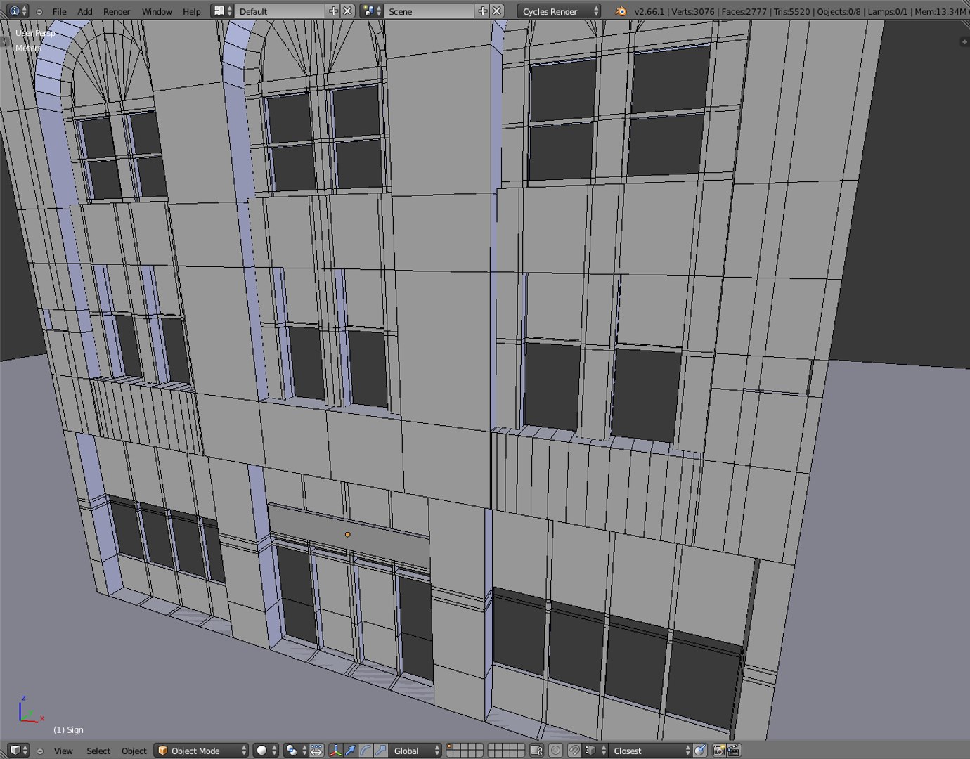 Free 3ds Mode Building Modeled Texturing