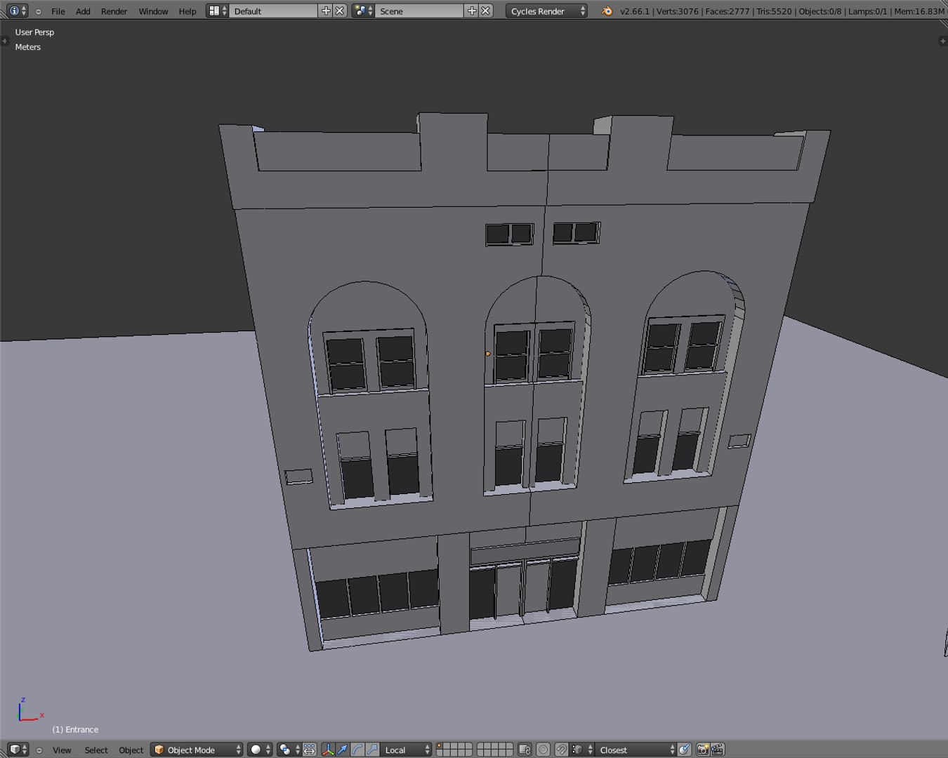 Free 3ds Mode Building Modeled Texturing