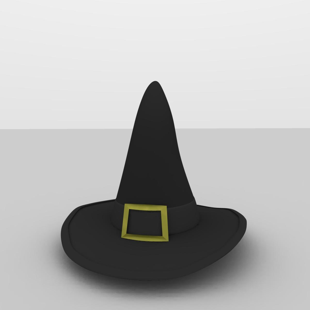 free classic halloween witch hat 3d model