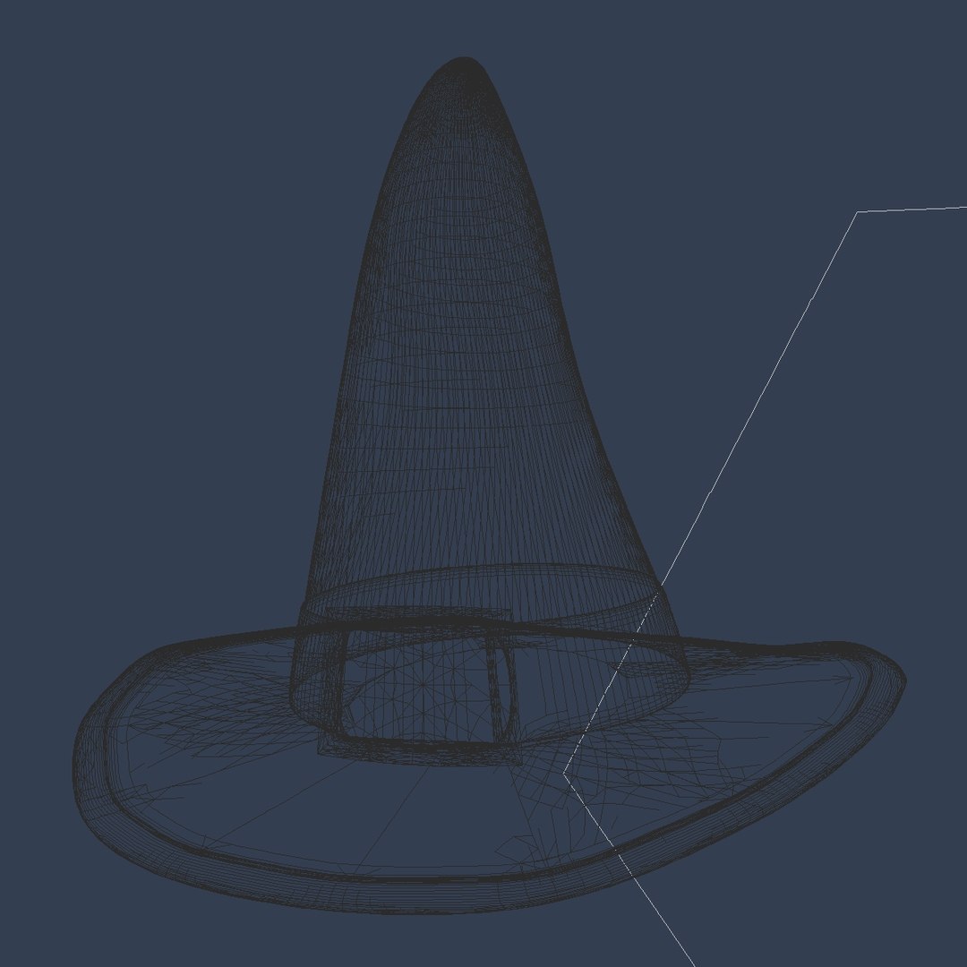 free classic halloween witch hat 3d model