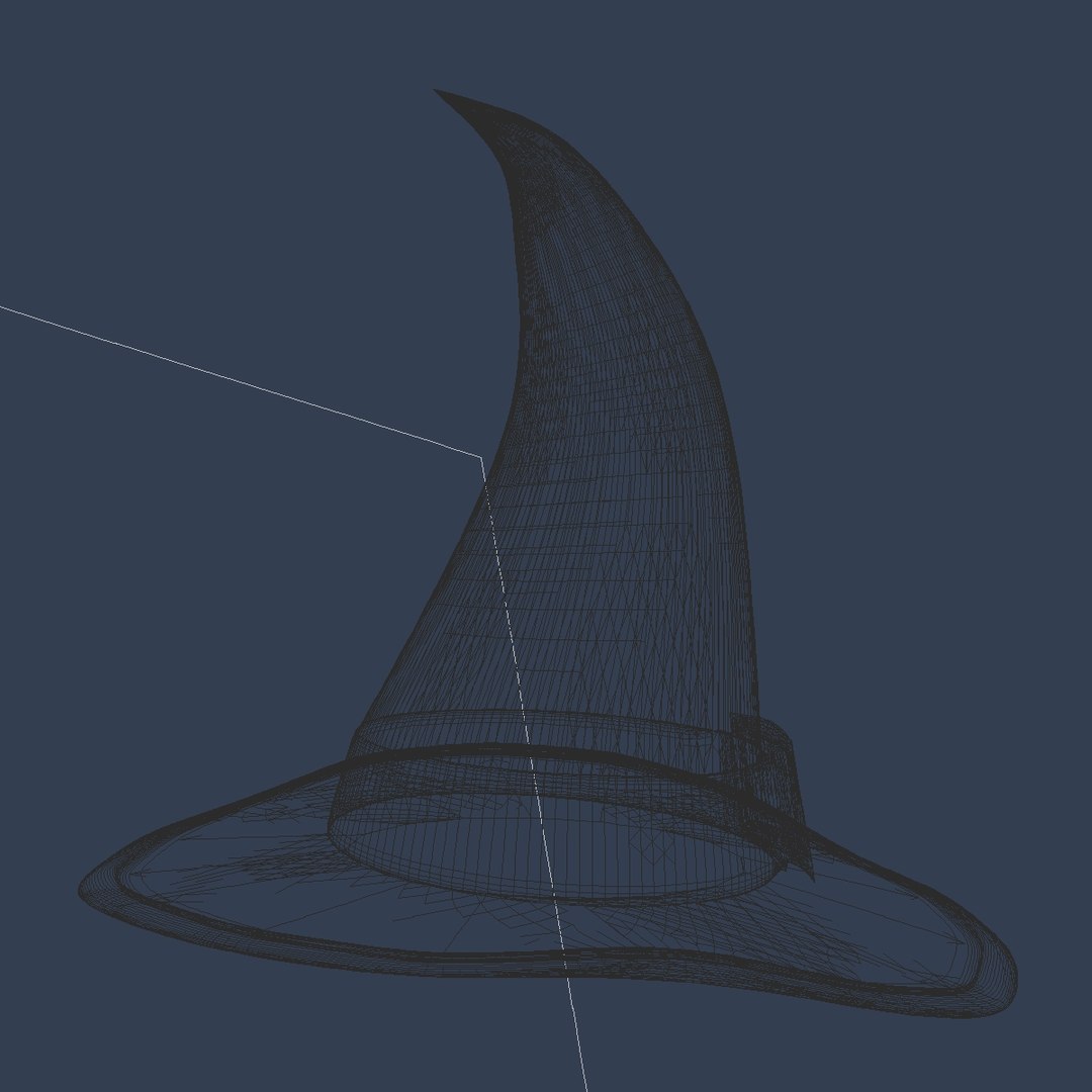 free classic halloween witch hat 3d model