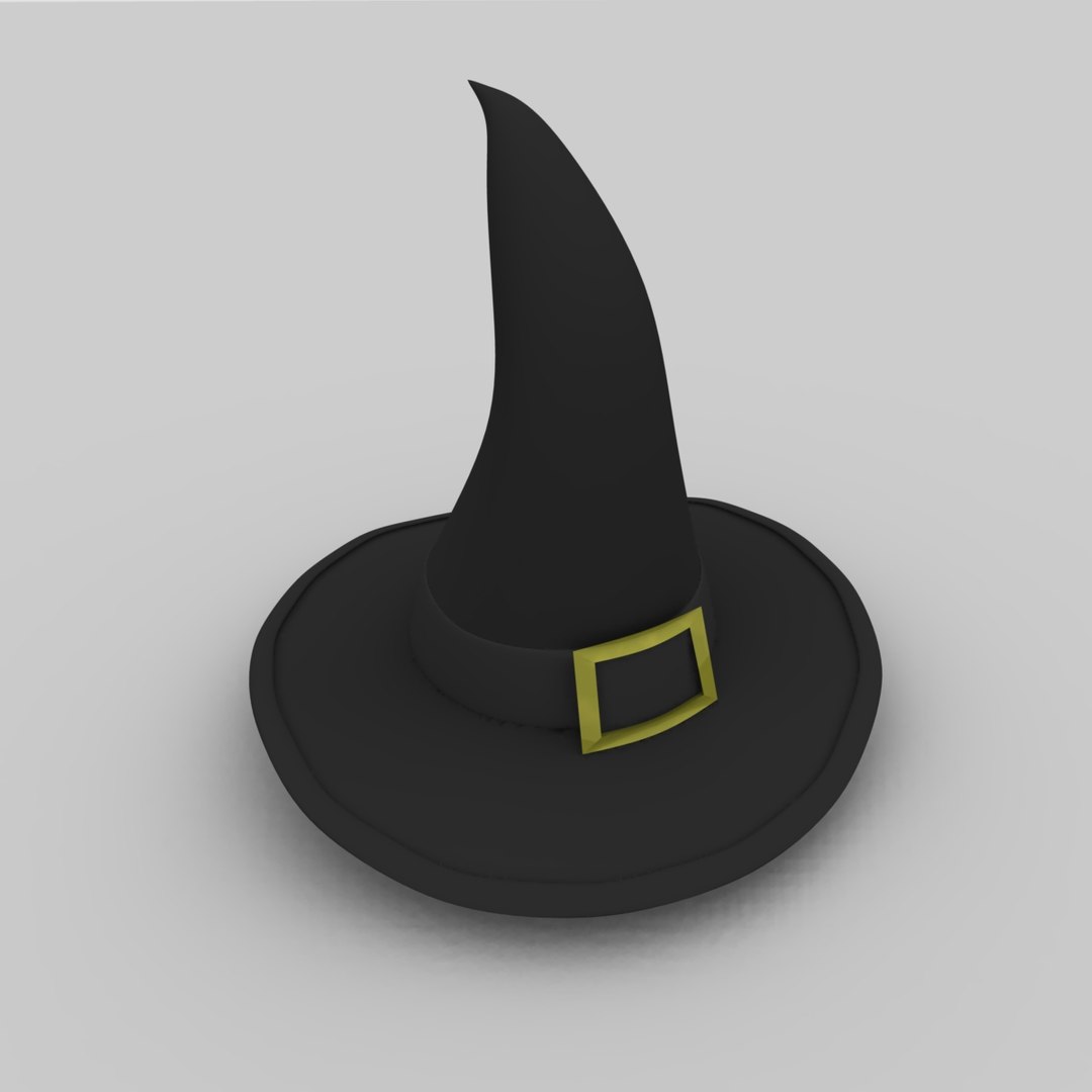 free classic halloween witch hat 3d model