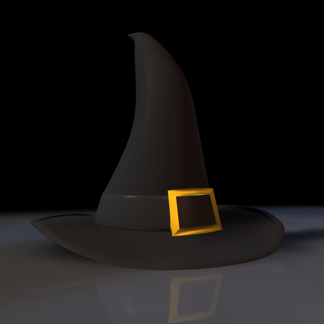 free classic halloween witch hat 3d model