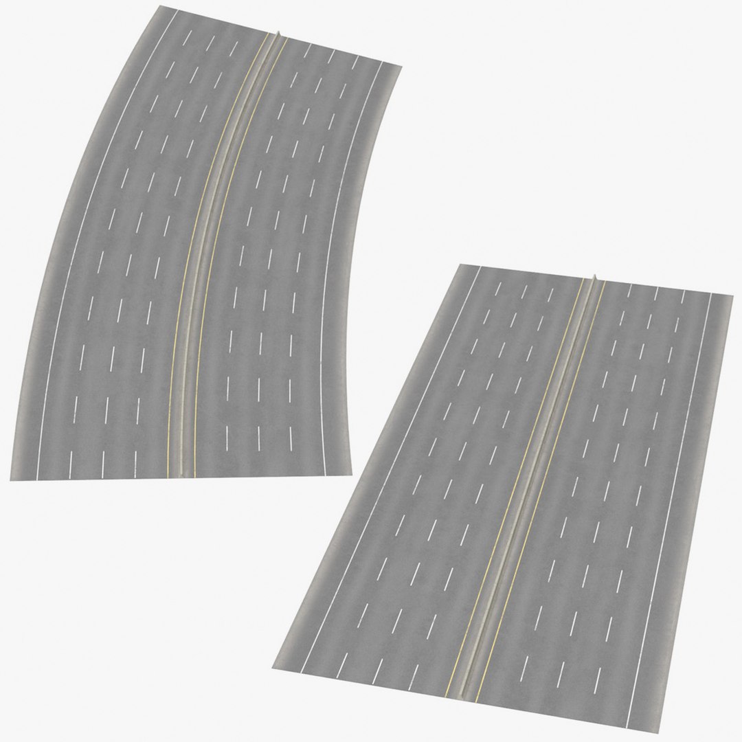3D 8 lane highways way - TurboSquid 1358662