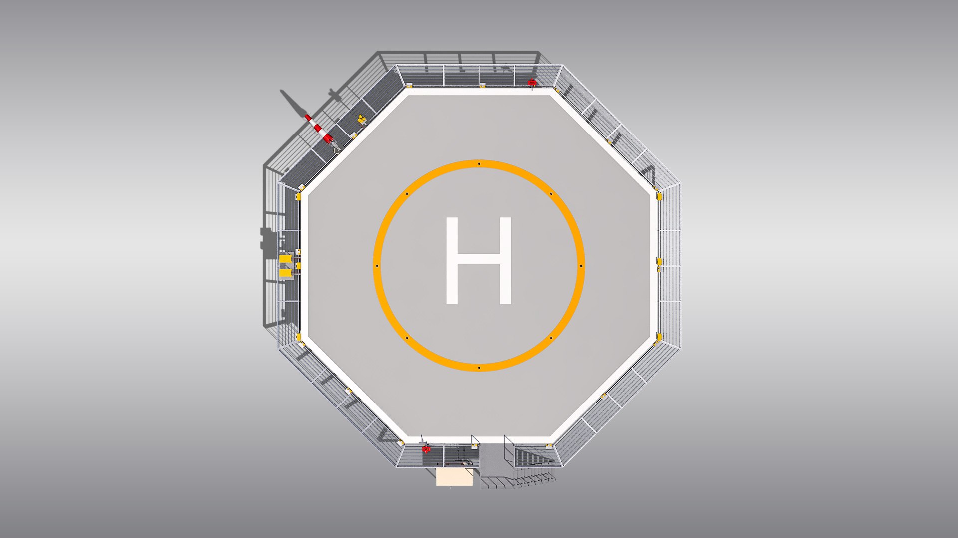 Octagonal Heliport 3D Model - TurboSquid 1606534