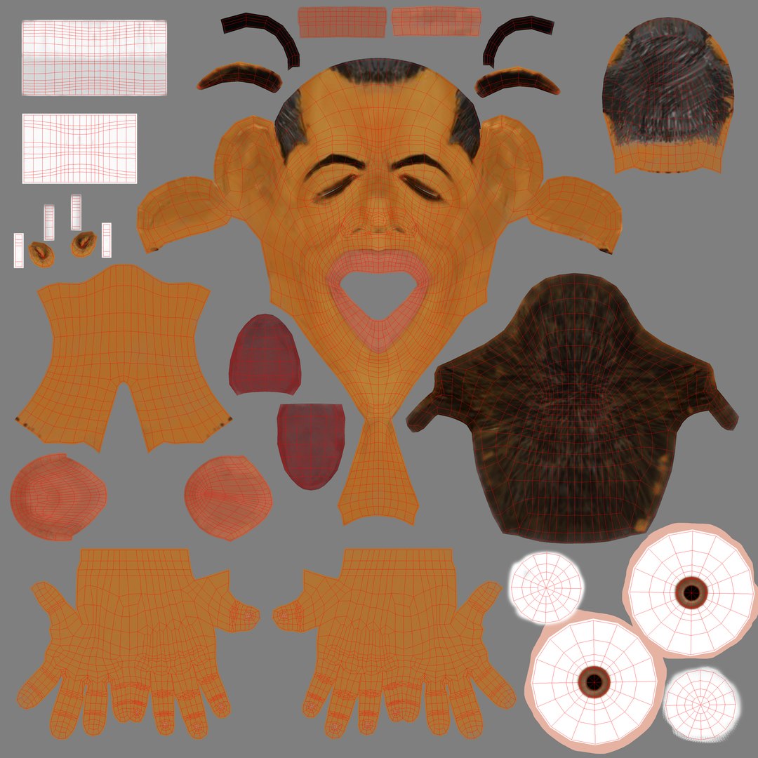 cartoon caricature barack obama 3d obj