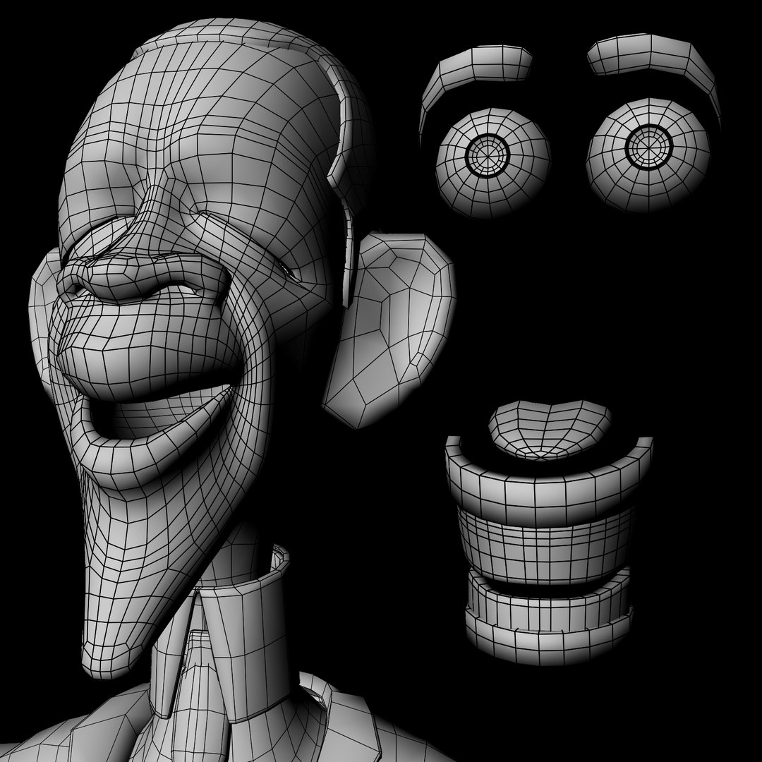 cartoon caricature barack obama 3d obj